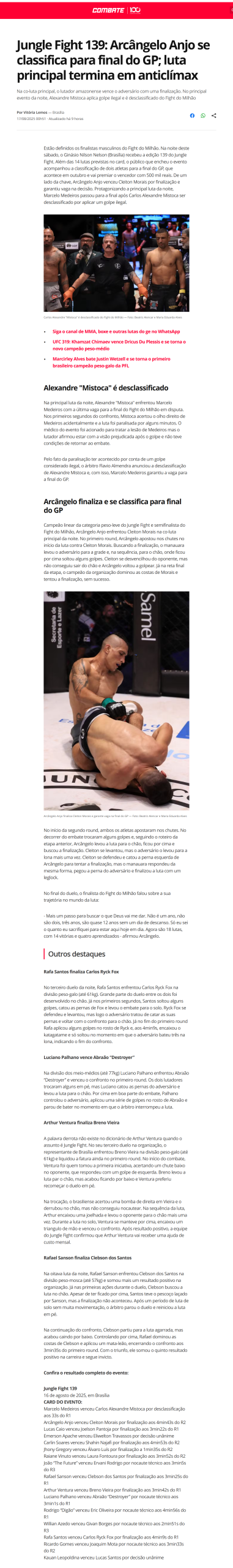 Jungle Fight 139 – Combate - Jungle Fight